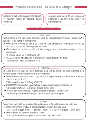 Analyse linéaire - Les Caractères - Livre VI (83) - La Bruyère 20231106 ...