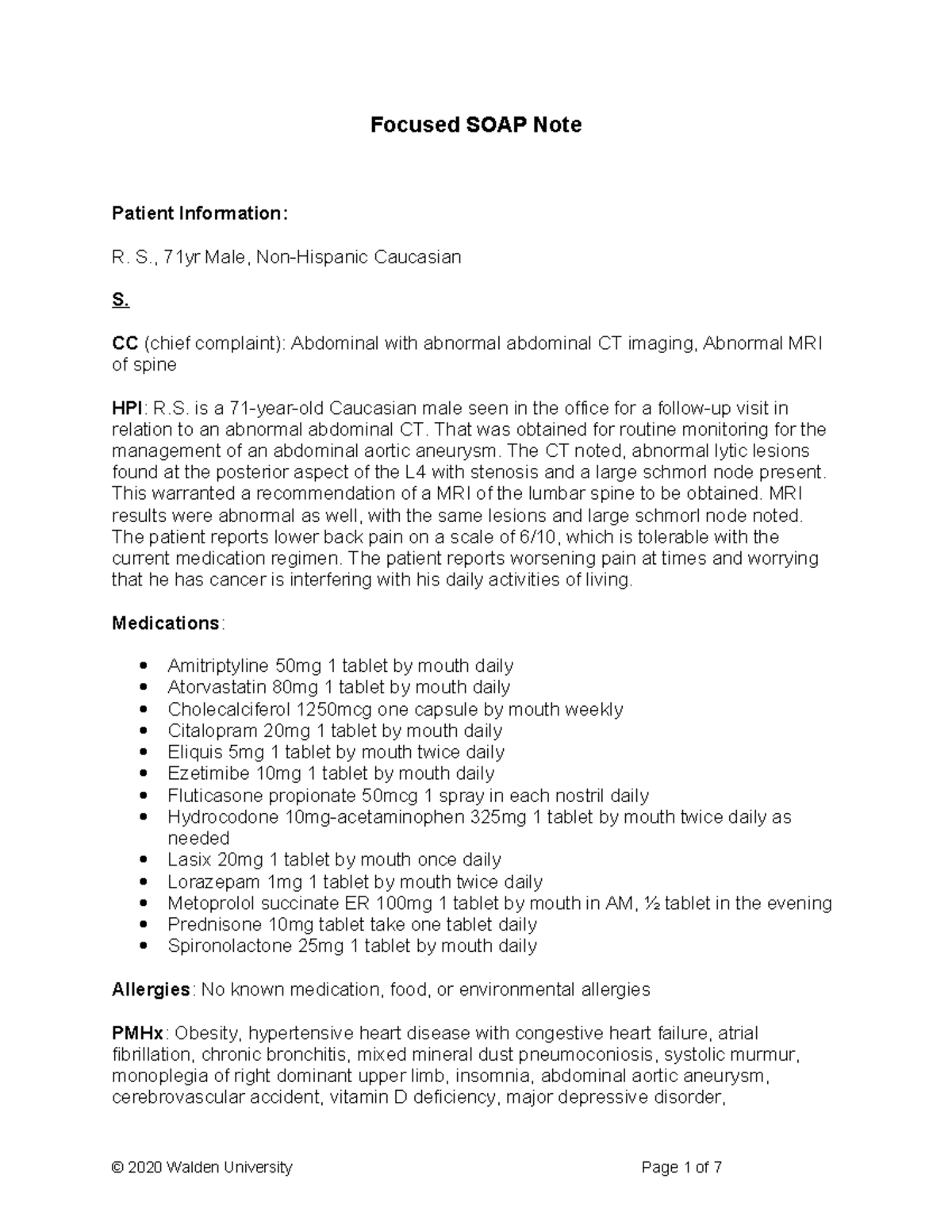 PRAC6540WK4 Jackson C - SOAP Note on Abdominal Pain & Follow-Up - Studocu