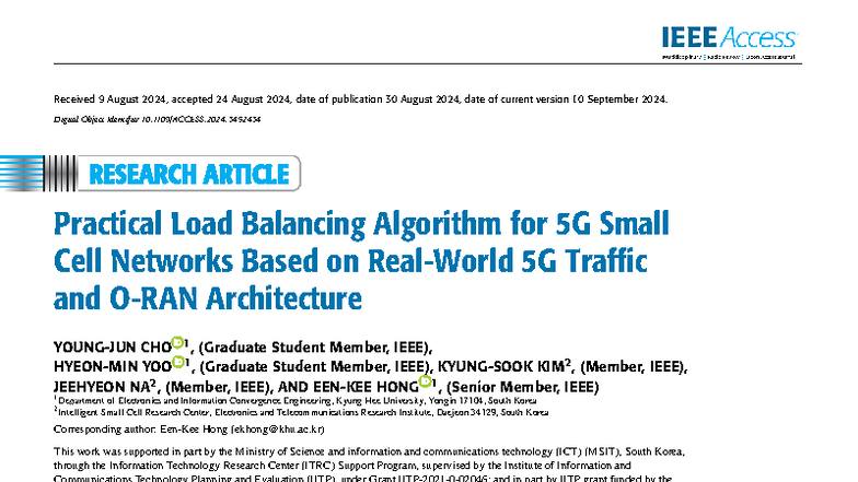 Practical Load Balancing Algorithm for 5G Small Cell Networks (CHO ...