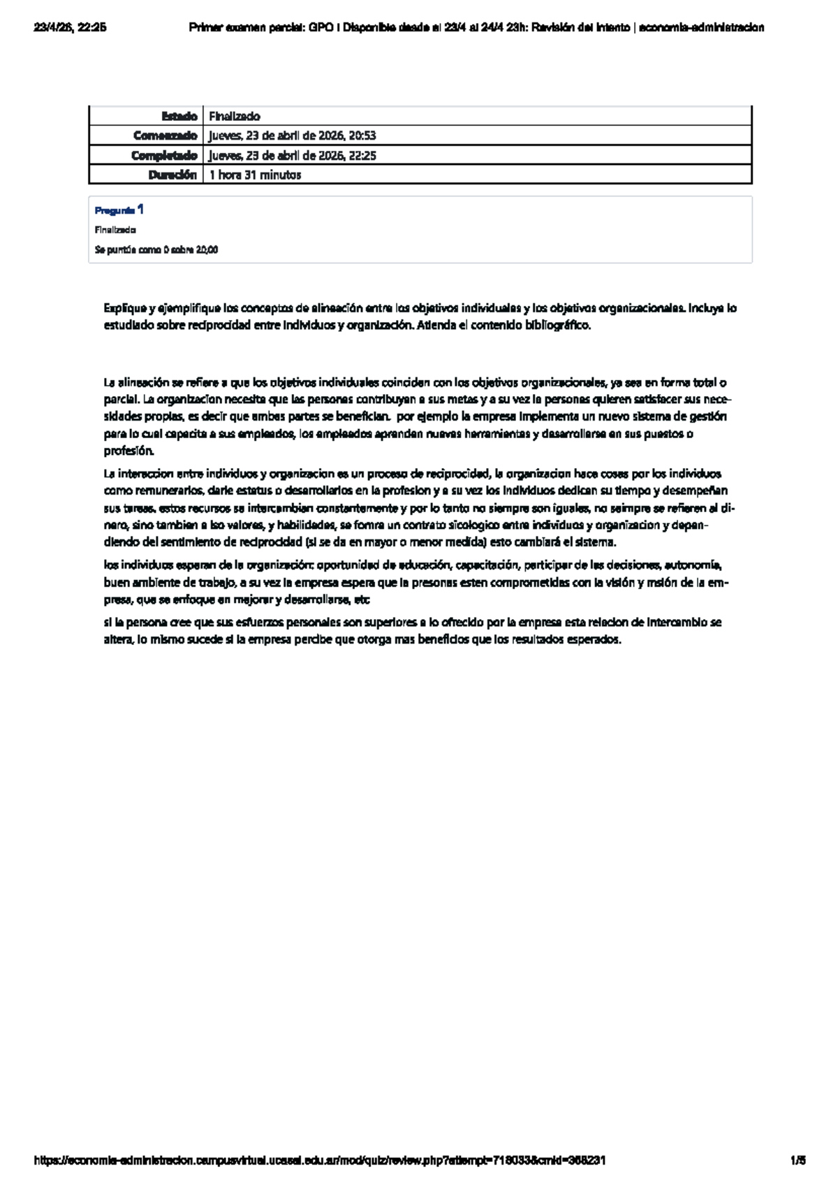 22:25 Primer Examen Parcial: GPO - Alineación de Objetivos y Motivación ...