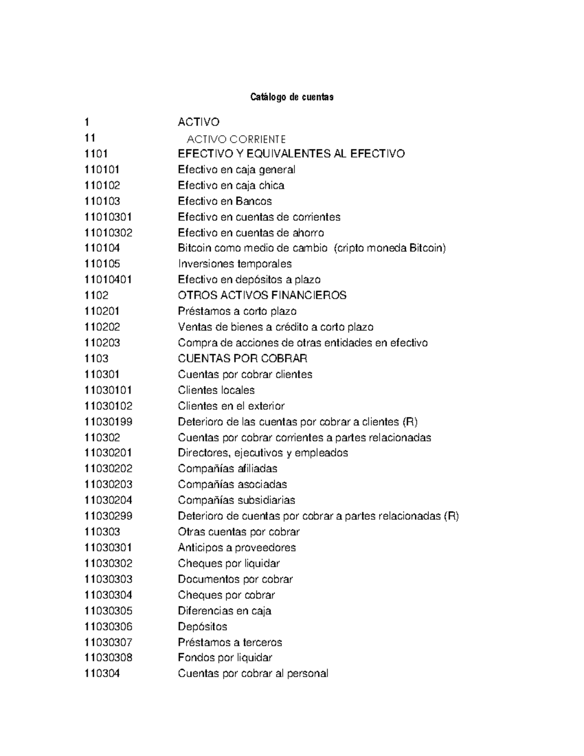 Catálogo de Cuentas y Manual de Aplicación Contable - Contabilidad 101 - Studocu