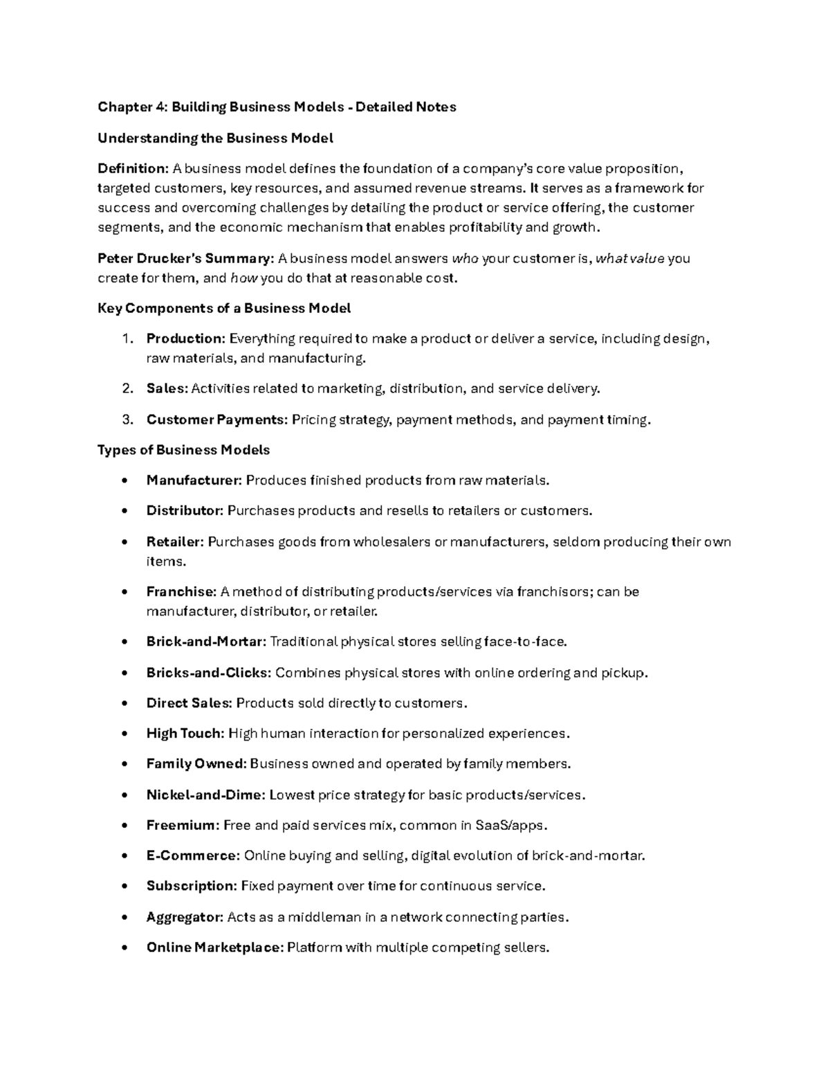 Entrep 101: Chapter 4 - Building Business Models Detailed Notes - Studocu