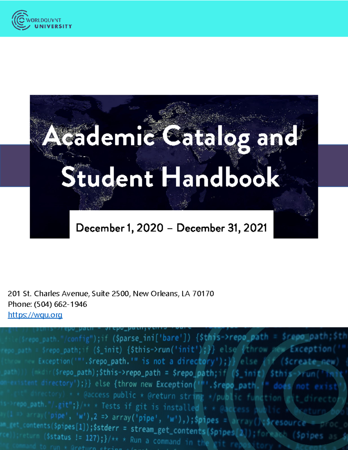 WQU-Catalog-2021: Essential Course and Student Information Guide - Studocu