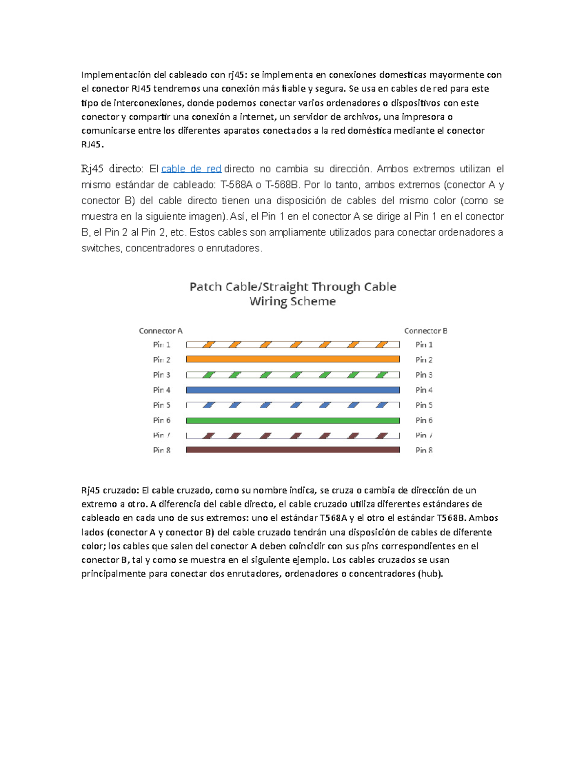 Implementación del cableado con rj45 - Se usa en cables de red para ...