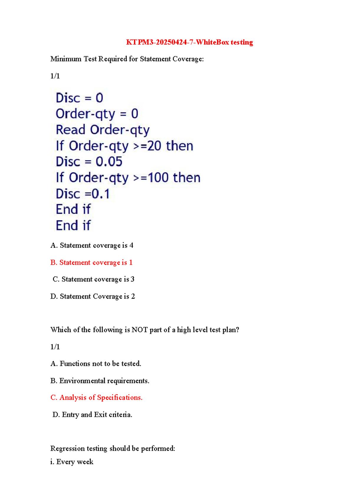 12-White Box Testing: Minimum Tests for Statement & Branch Coverage ...