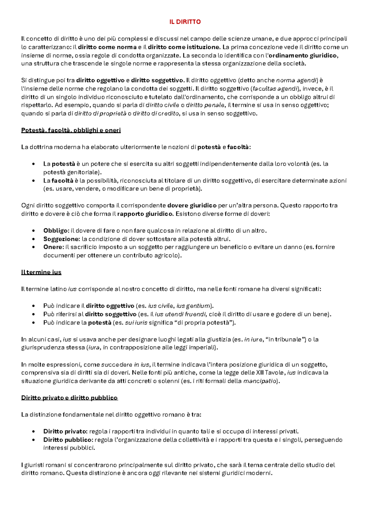 Istituzioni di Diritto Romano: Concetti Fondamentali e Sviluppo Storico ...