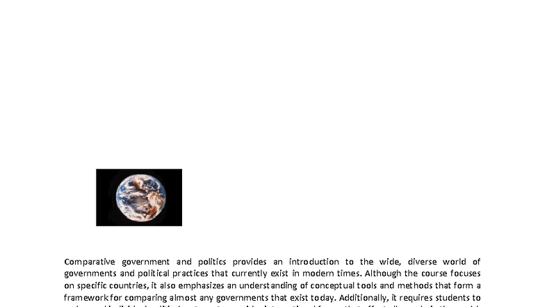 Comparative Government and Politics: An In-Depth Study Guide - Studocu