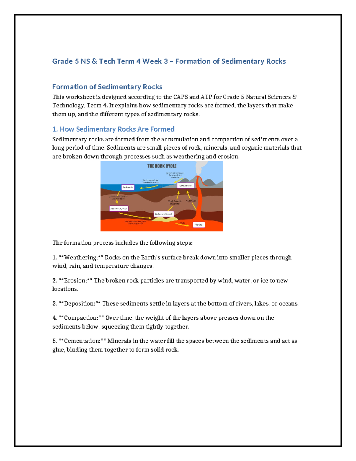 Sedimentary Rocks Are Formed From Sediments Short Answer