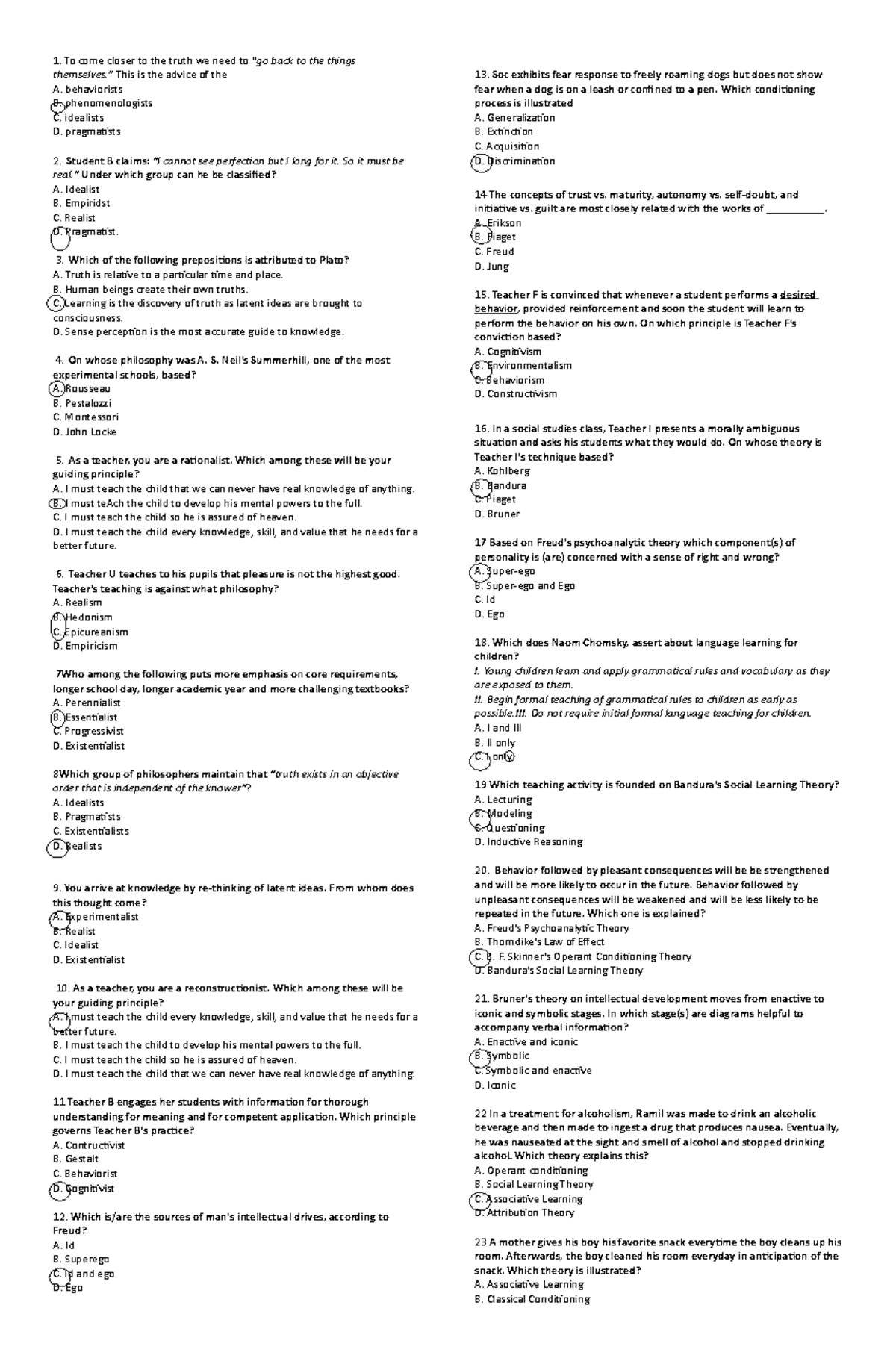 11-prof-ed - prof ed reviewer - To come closer to the truth we need to ...