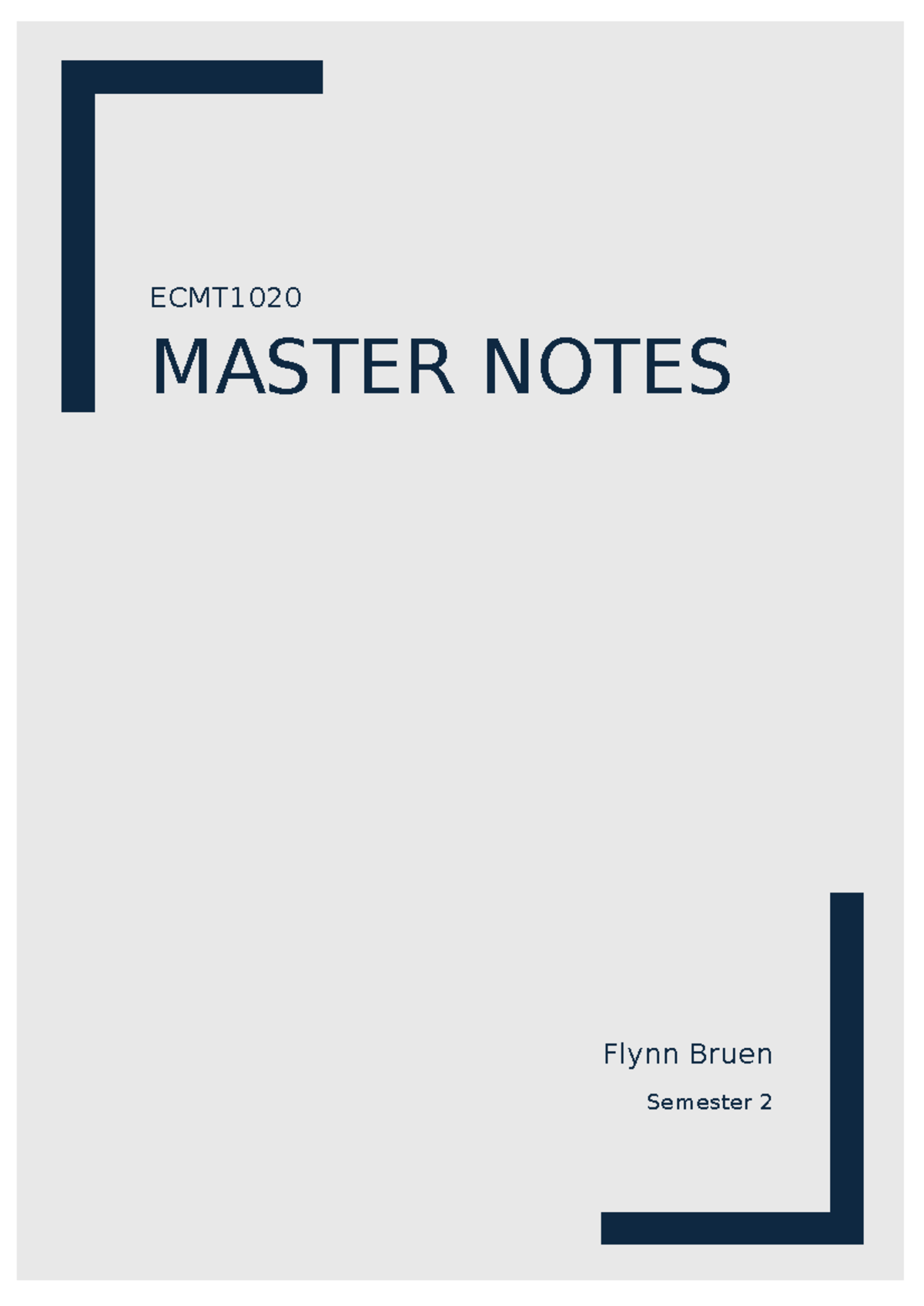 ECMT1020 Master Notes: Key Concepts in Regression & Probability - Studocu
