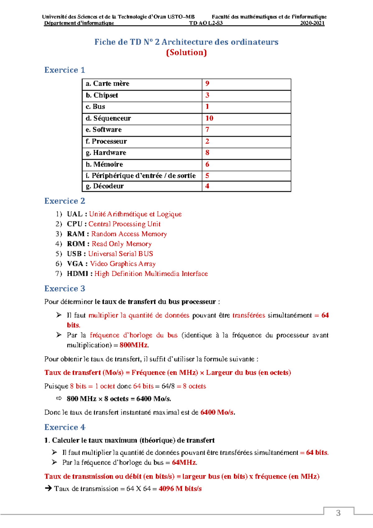 TD AO L2-S3 2020 - Solutions de la Fiche TD N° 2 : Architecture des ...