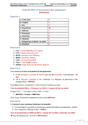 TD 2 avec Solution - 1 TD1 : Diagramme de cas d'utilisation UML Identification des acteurs et de ...