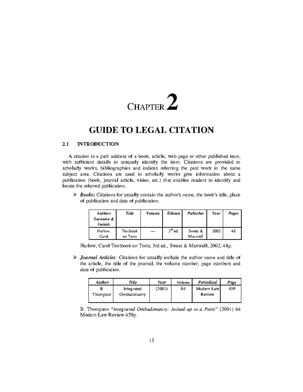 Guide to Legal Citation for LLB Course: Chapter 2 Overview - Studocu