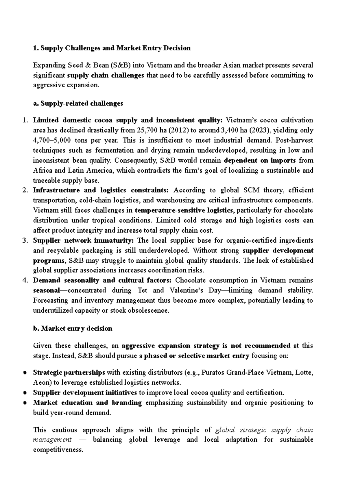 [SCM] Group 2 - Seed Bean Market Entry Challenges in Vietnam - Studocu