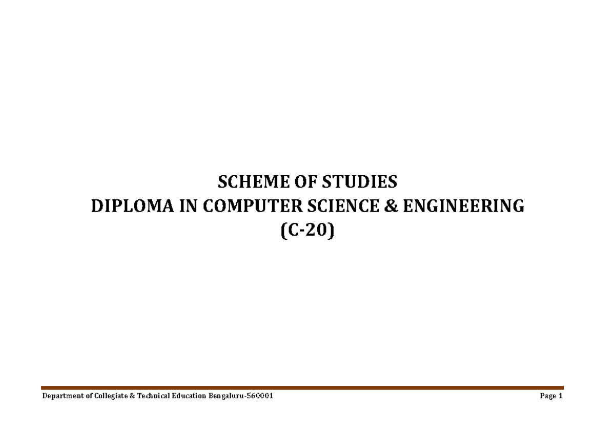 C20 5 6 sem CSE - SCHEME OF STUDIES DIPLOMA IN COMPUTER SCIENCE & ENGINEERING (C-20 ...