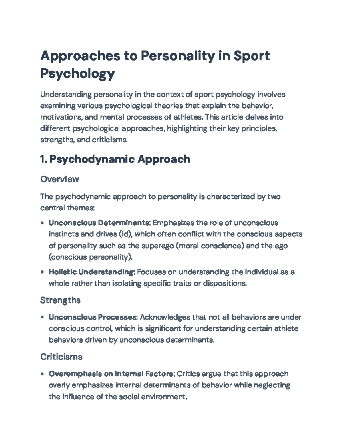 Approaches to Personality in Sport Psychology: Key Theories Explained ...