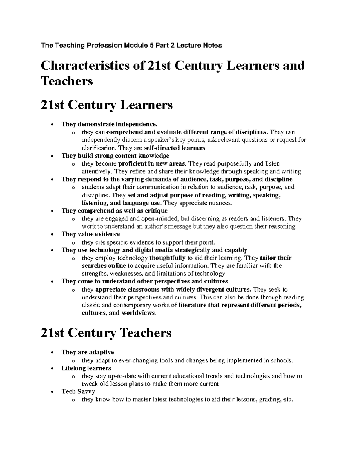 Characteristics of 21st Century Learners & Teachers - Module 5 Lecture ...
