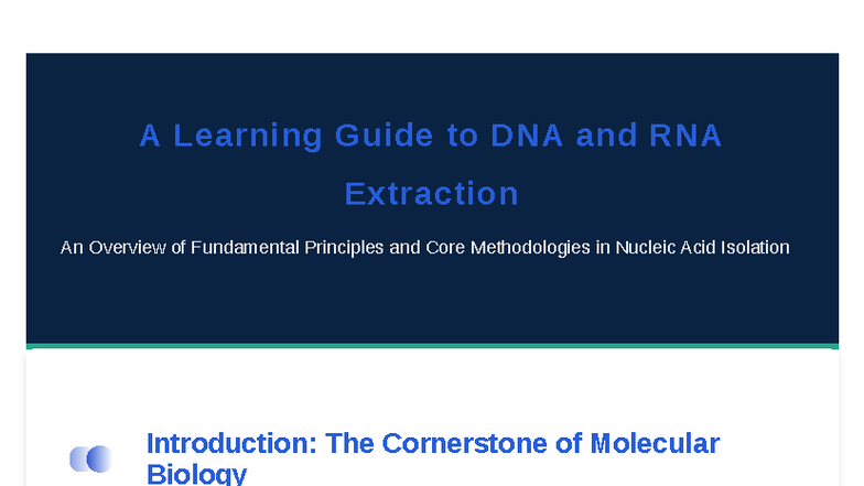 DNA & RNA Extraction: Core Principles & Methods Overview - Studocu