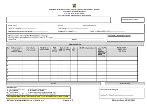 EID Lab Requisition Form for Early Infant Diagnosis - NASCOP - Studocu