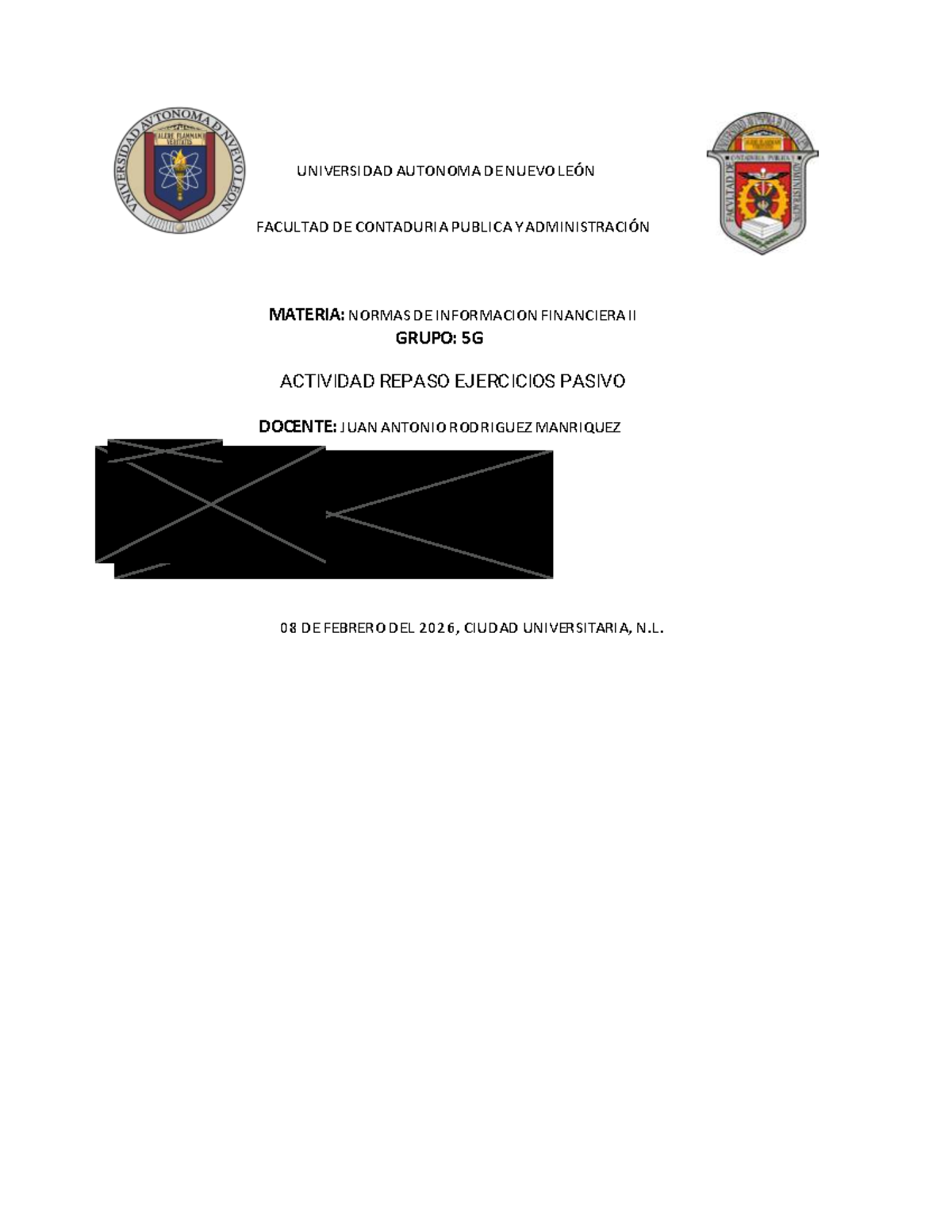 Repaso de Ejercicios de Pasivo - NIF II - Grupo 5G - Studocu