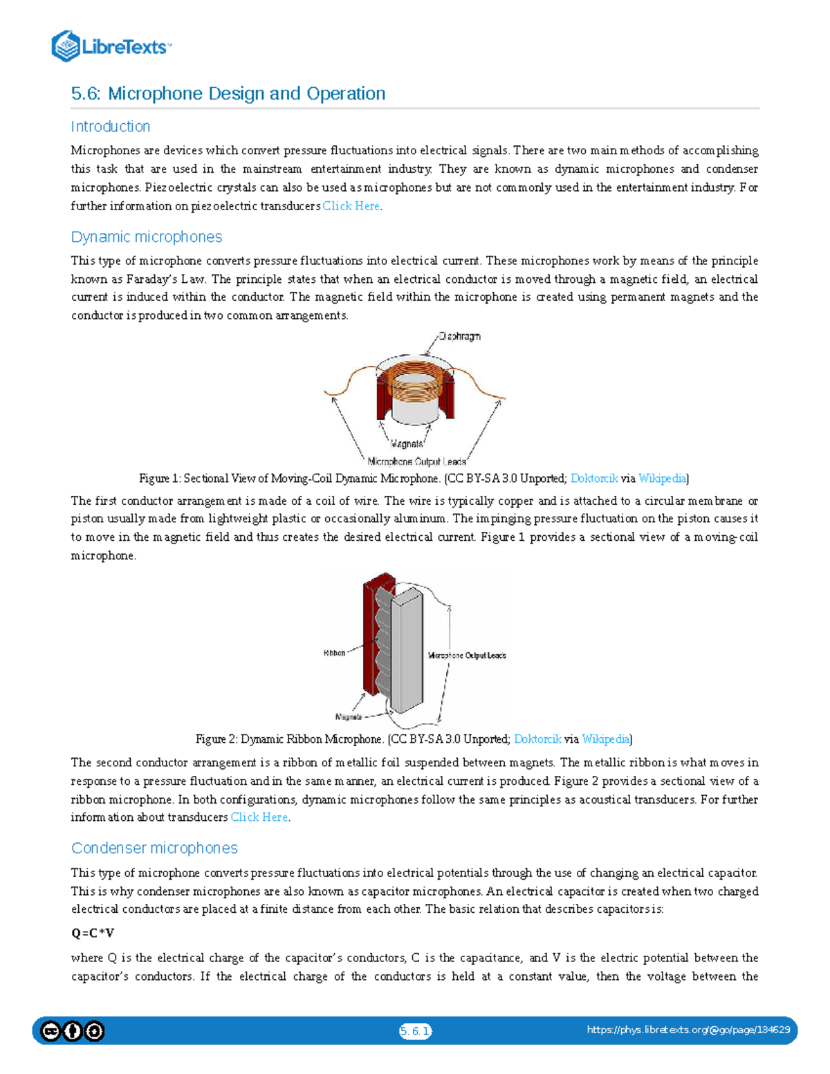 5.6: Microphone Design & Operation - Dynamic vs. Condenser Types - Studocu