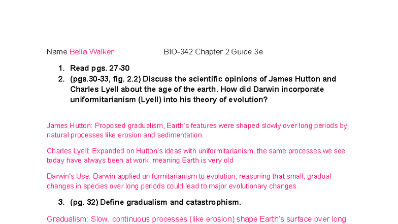 CH 2 Study Guide: Evolutionary Theories & Key Concepts - Studocu