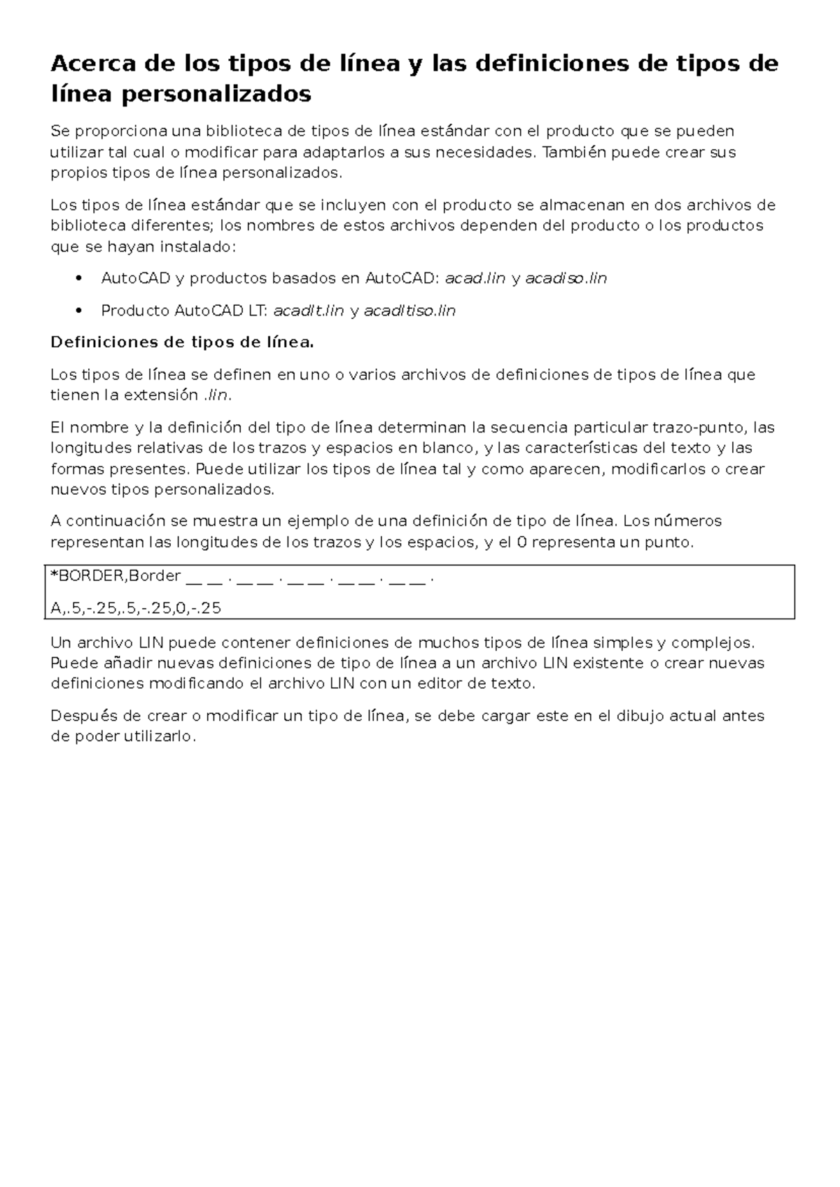 Tipos de Línea Personalizados en AutoCAD: Guía Completa - Studocu