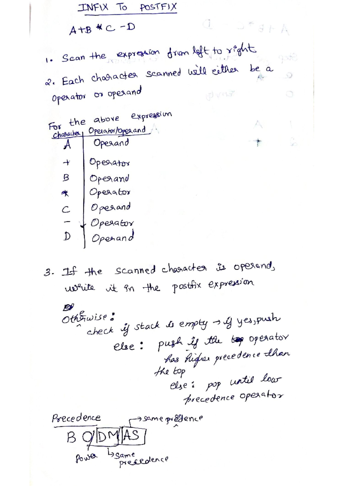 INFIX to POSTFIX Conversion Steps: A Guide - Studocu