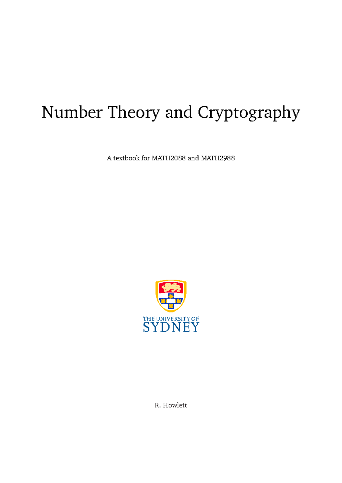 MATH2088: Comprehensive Textbook on Number Theory & Cryptography - Studocu