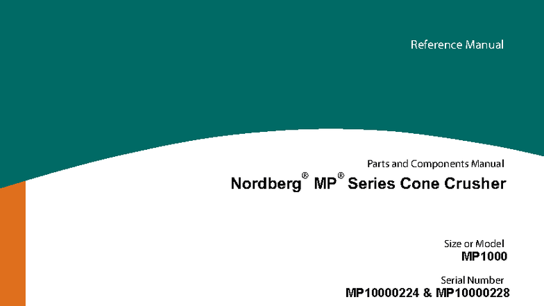 MP1000 Parts Reference Manual for Cone Crusher - Los Bronces - Studocu