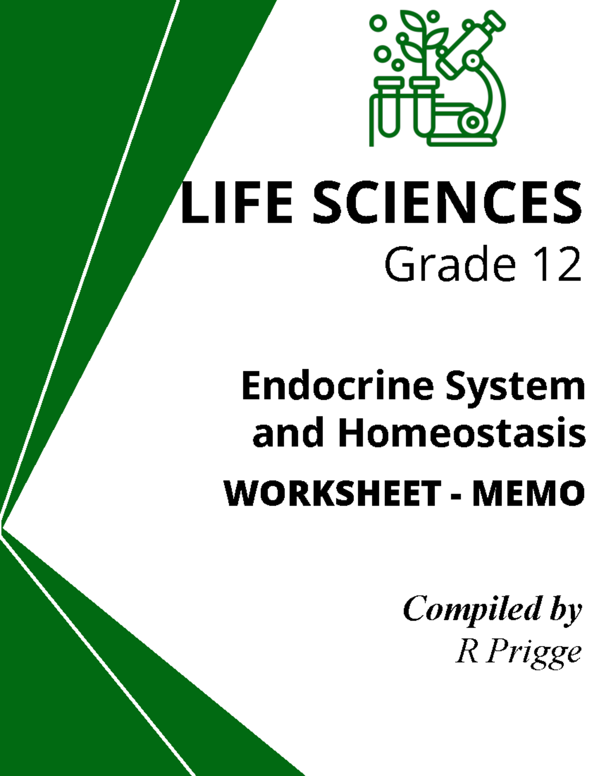 Gr12 Life Sciences Endocrine System Memo Worksheet - Studocu