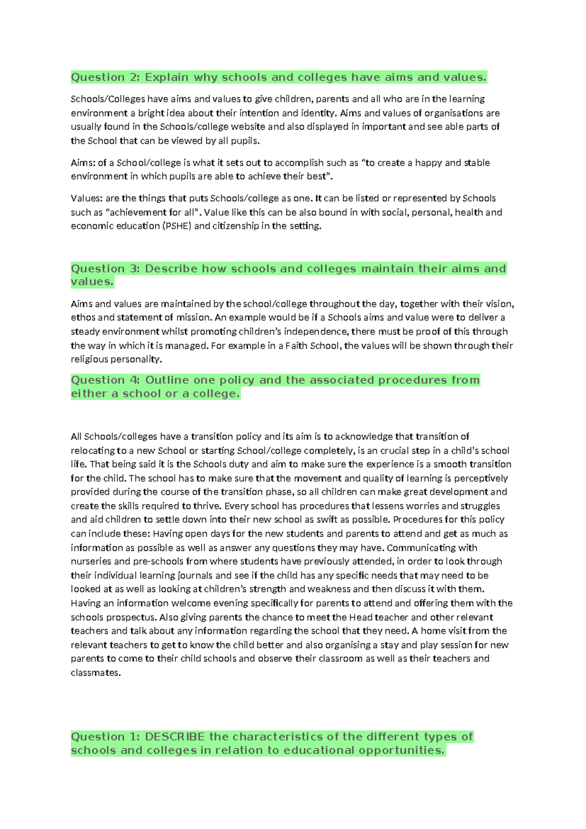 Teaching Assignment Overview: Aims, Values, and Practices - Studocu