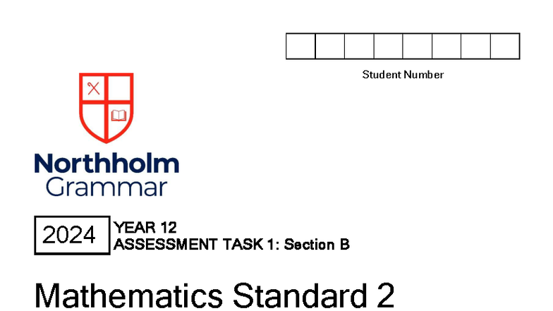 2024 Year 12 Mathematics Standard 2 AT1: Correlation & Linear Functions ...
