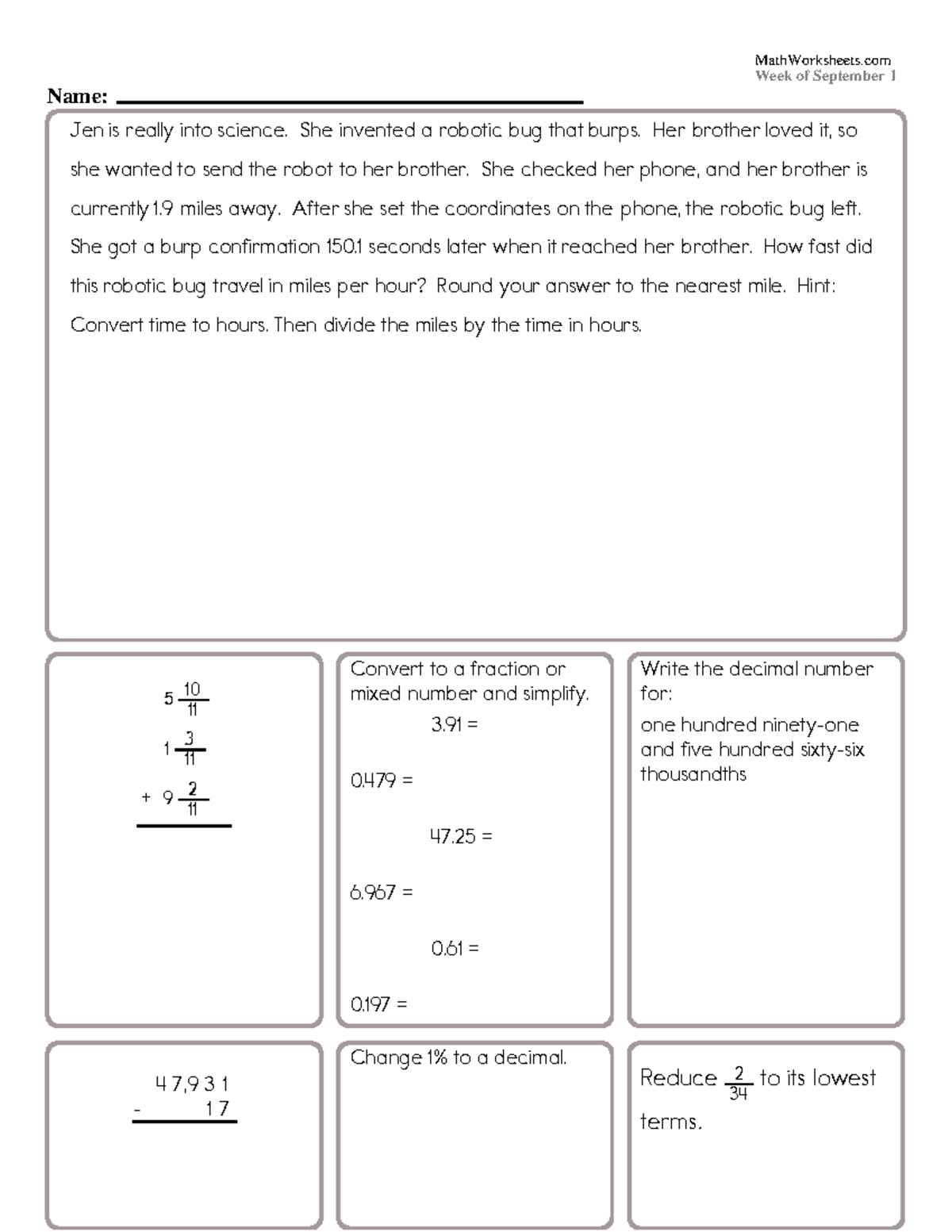 Math 67 Worksheets - Week of September 1 Practice - Studocu