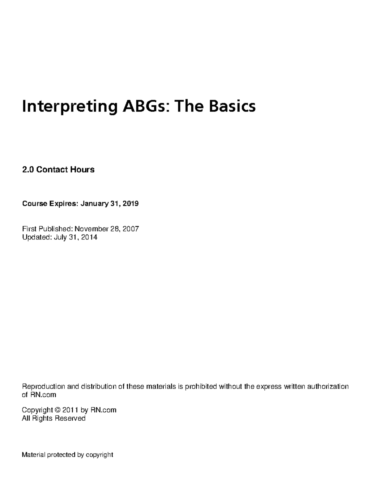 Case Studies Edited - ABG interpretation - Interpreting ABGs: The ...