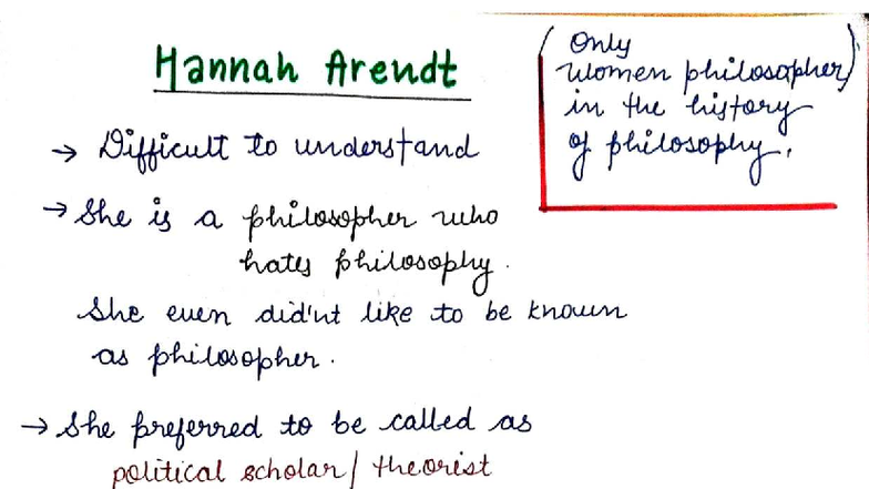 Hannah Arendt: Understanding Her Philosophy and Political Theory - Studocu