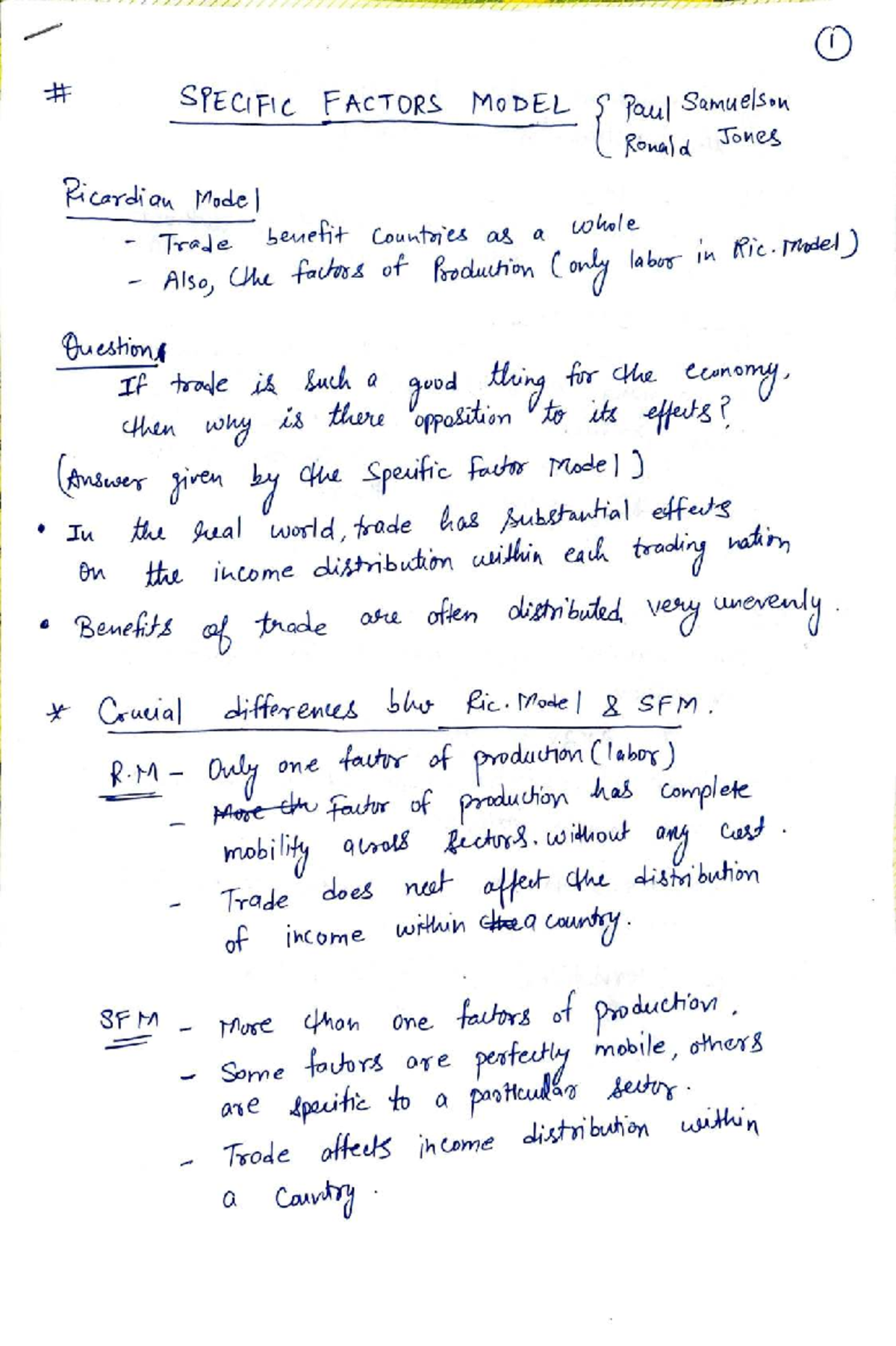 Specific Factors Model: An In-Depth Analysis and Applications - Studocu