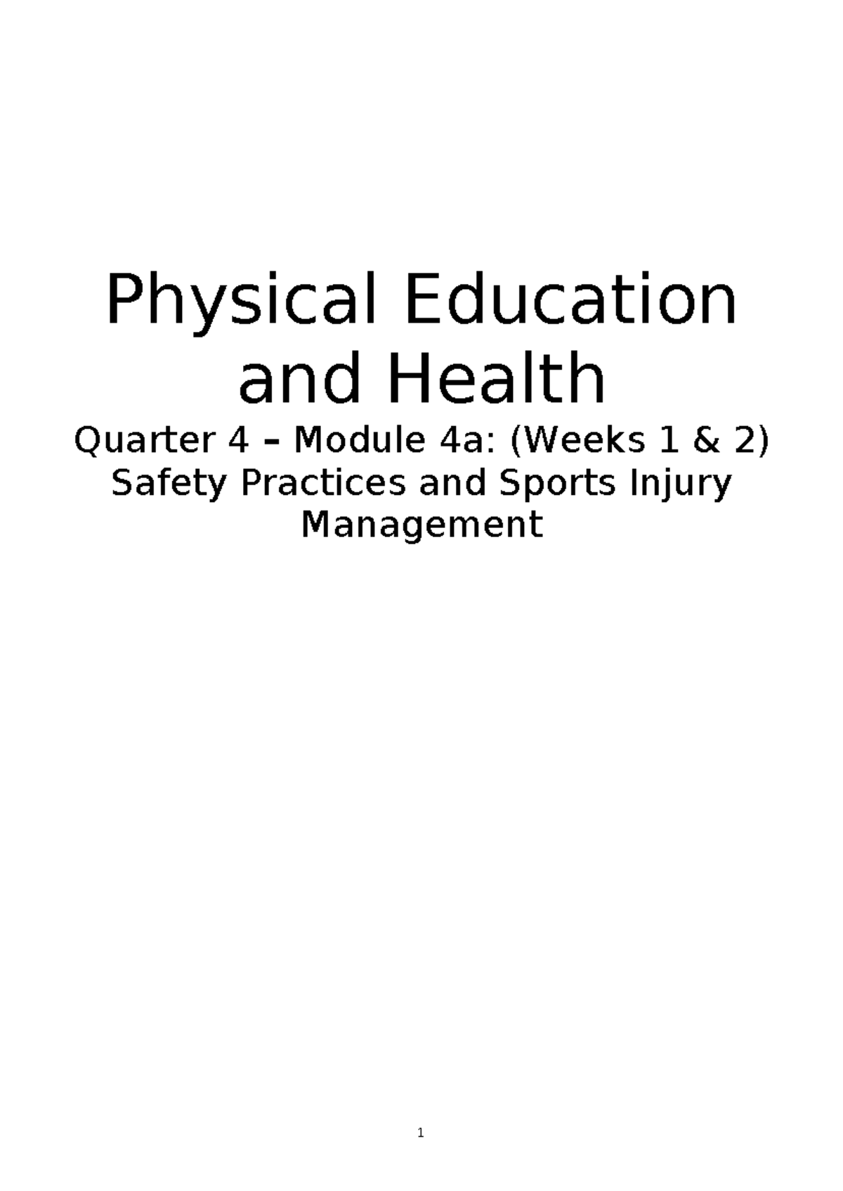 PE11 Q4 Module 4a Weeks 1and2 - 11 SENIOR HIGH SCHOOL Physical ...