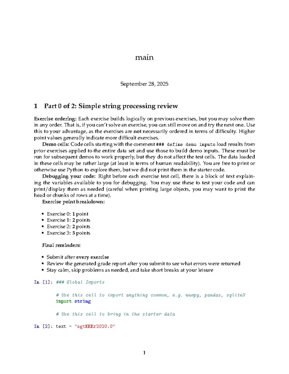 Main - NB5: Simple String Processing Review Exercises - Studocu