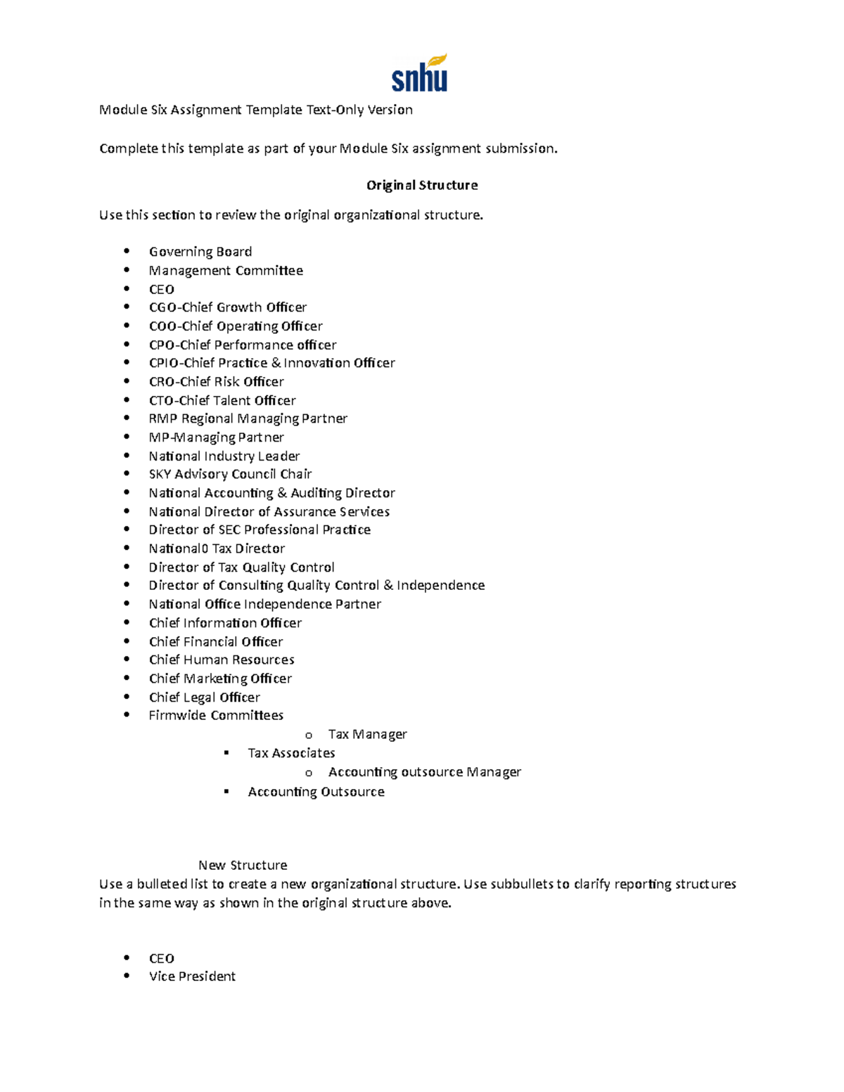 BUS 210 Module Six Assignment Template Text-Only Version - Module Six ...