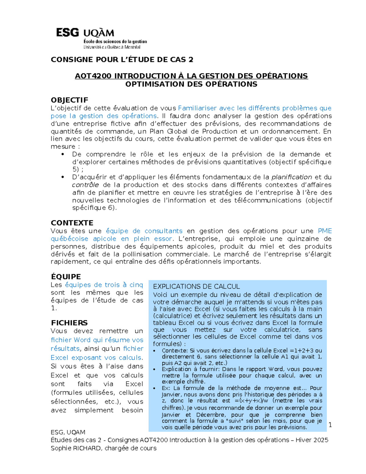 Travail pratique 2 Aot - CONSIGNE POUR L’ÉTUDE DE CAS 2 AOT4200 ...