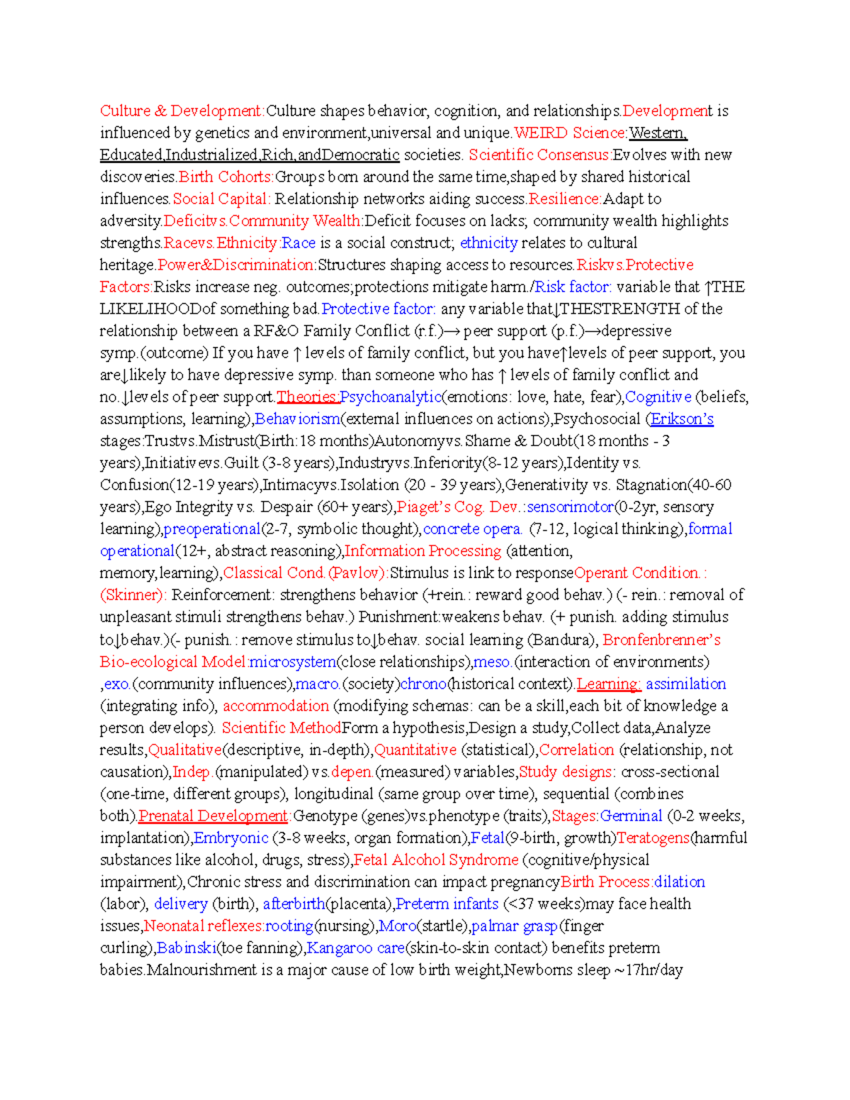 Child Development Cheat Sheet: Key Concepts & Theories (EDU 101) - Studocu