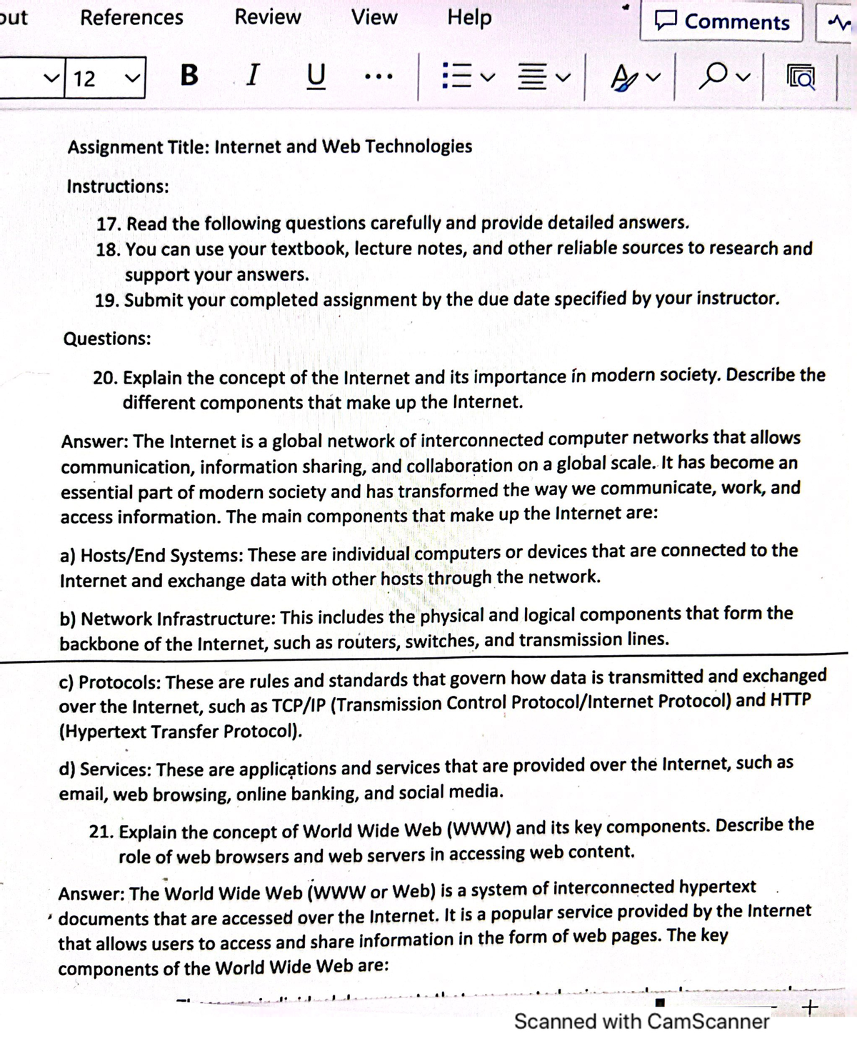 Comp S HW - Computer Science Homework assignment Practice material ...