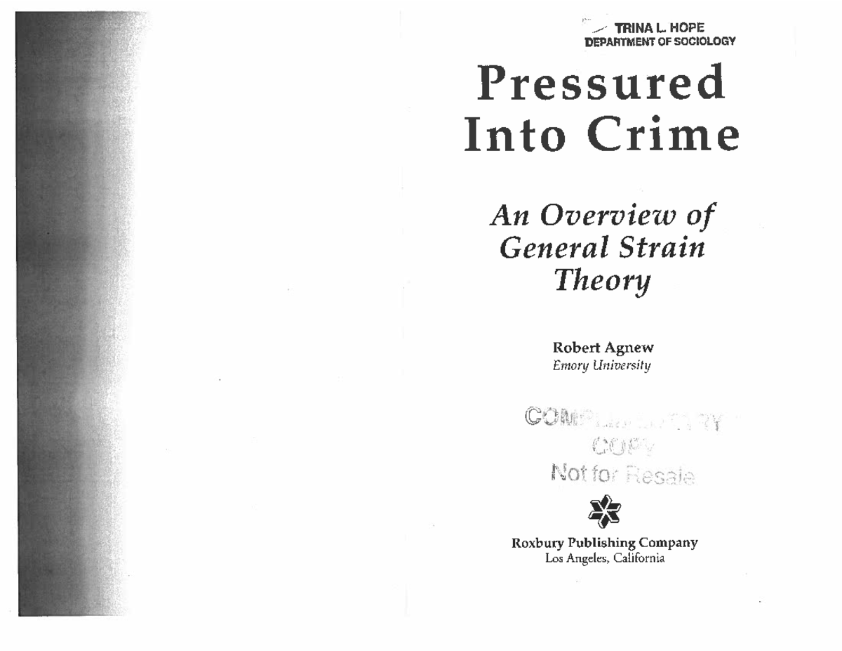 Final Exam Study Guide: General Strain Theory Overview (SOC 101) - Studocu