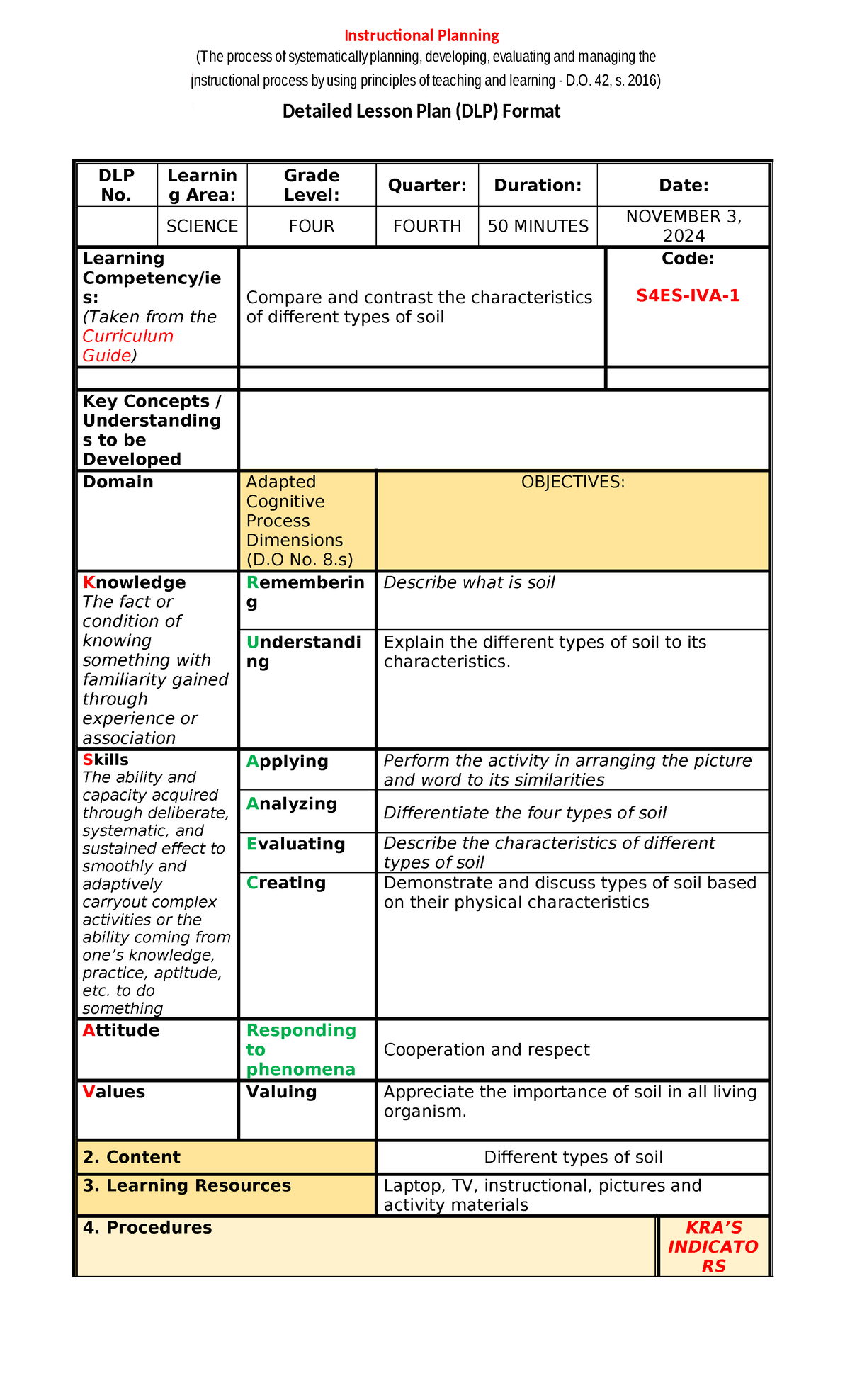 KLN DLP 2 Science - DLP on Different Types of Soil Characteristics ...
