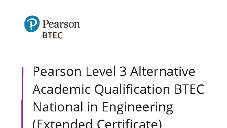 BTEC National Level 3 Extended Cert in Engineering: Unit 1 SAM - Studocu