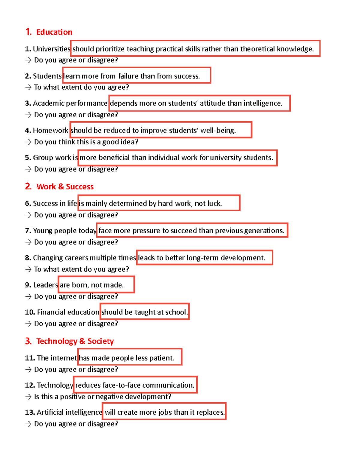 Education & Work Success: Agree/Disagree Essay Prompts - 2 - Studocu