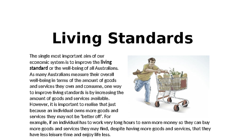 10ECON 7A Improving Living Standards in Australia: Key Factors and ...