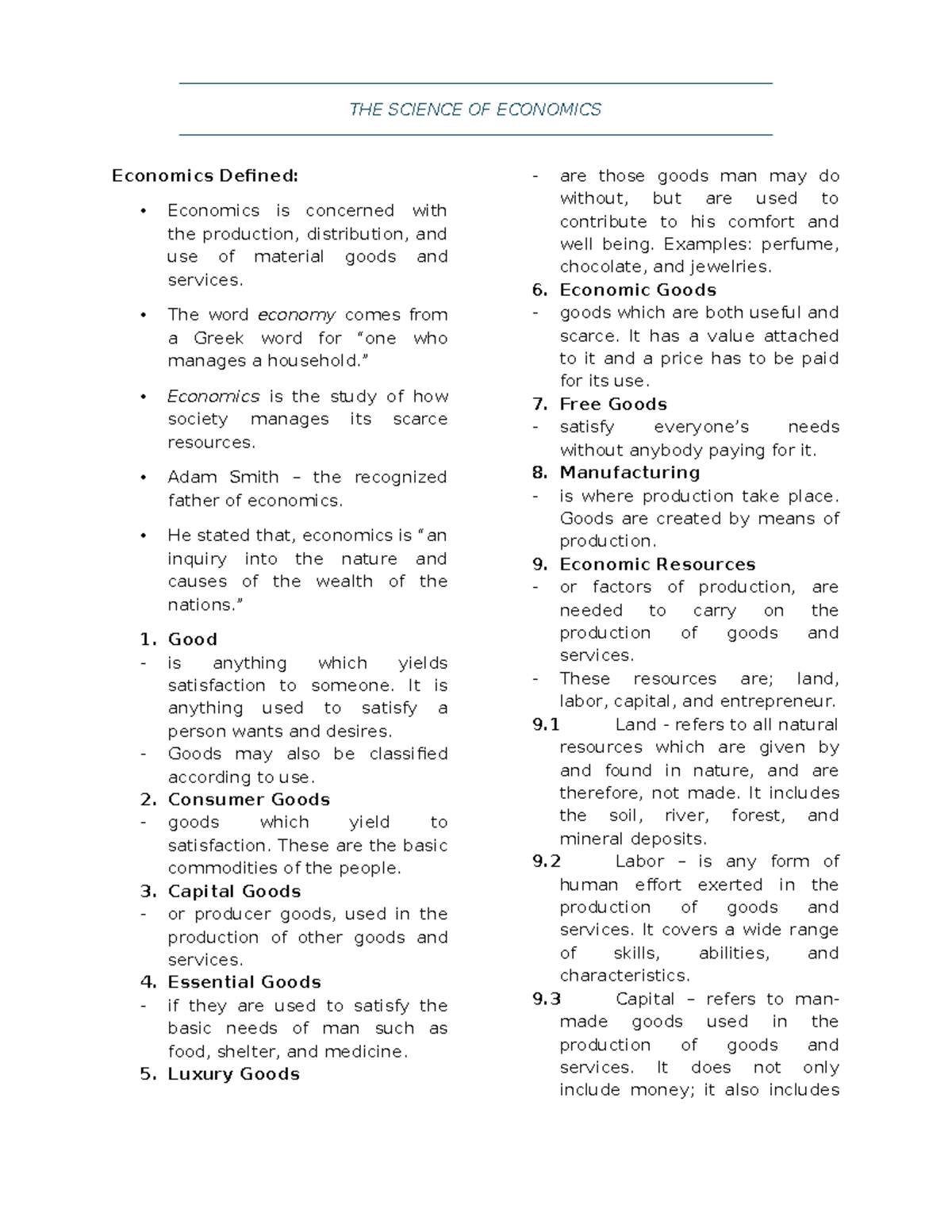 ECON 101: Understanding the Fundamentals of Economics - Studocu