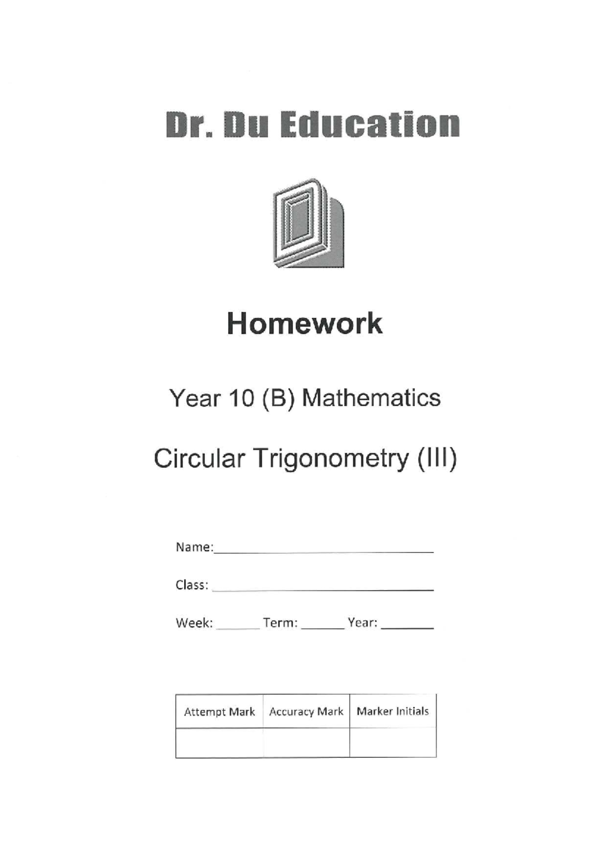Year 10 (B) Math Homework: Circular Trigonometry Exercises & Solutions ...